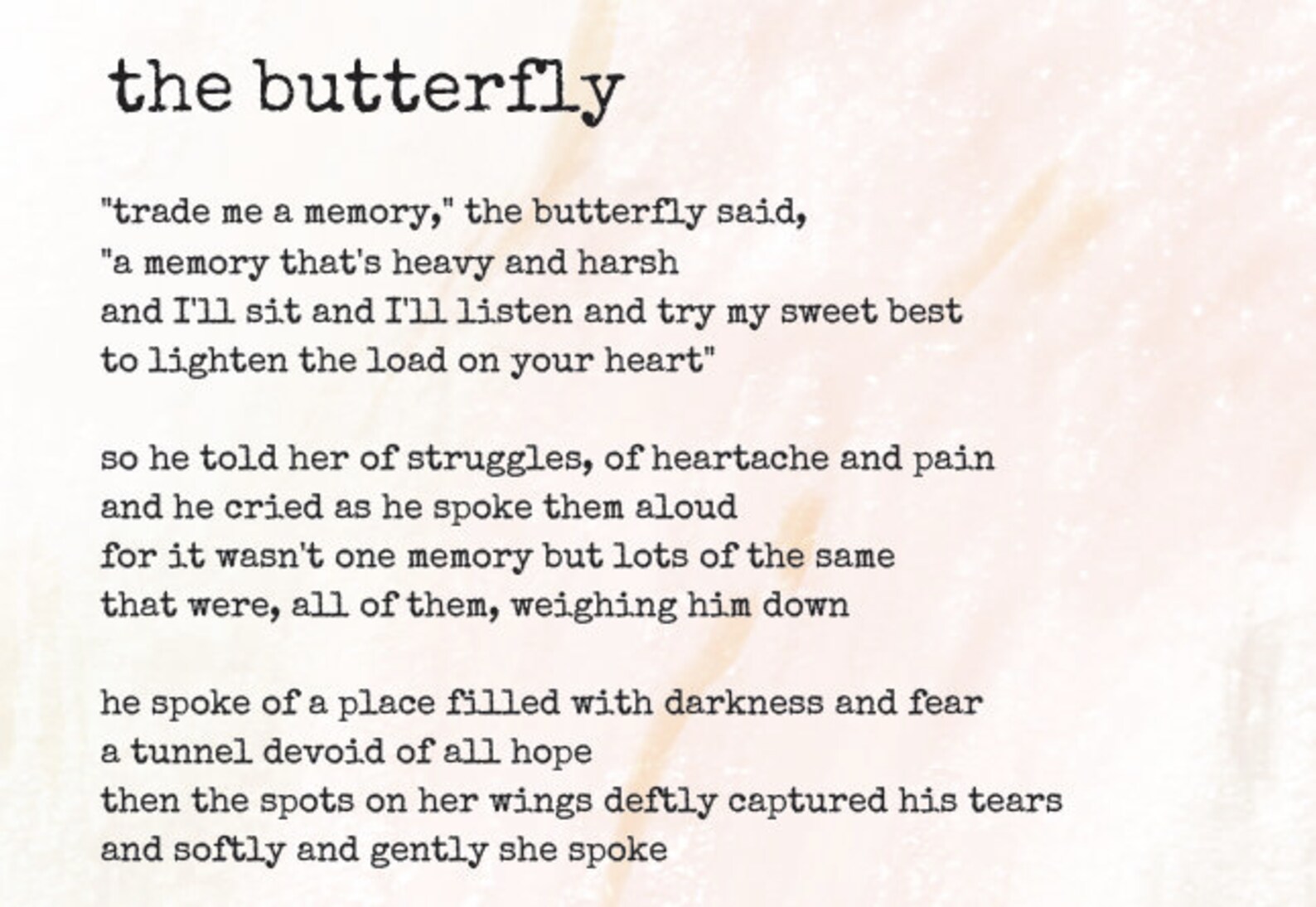 The Butterfly Original Poetry Print digital Download by - Etsy