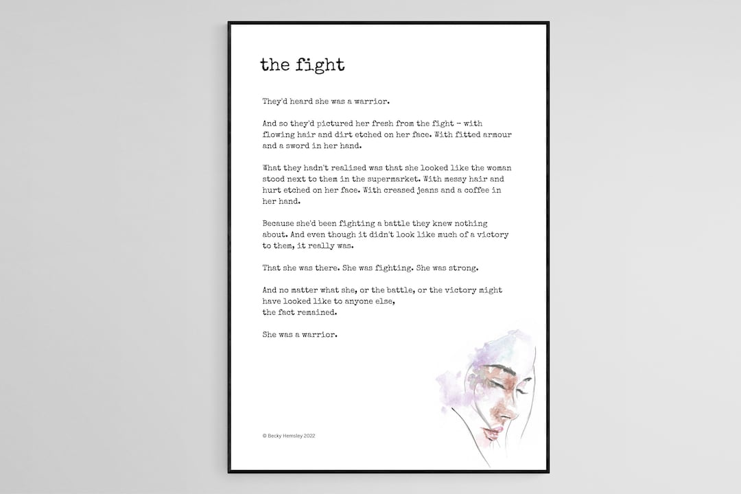 The Fight - Original Poetry Print (A4 Digital Download) - Etsy