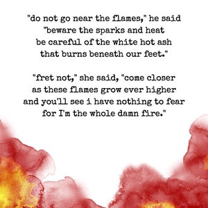 Fire Original Poetry Print A4 digital Download - Etsy UK