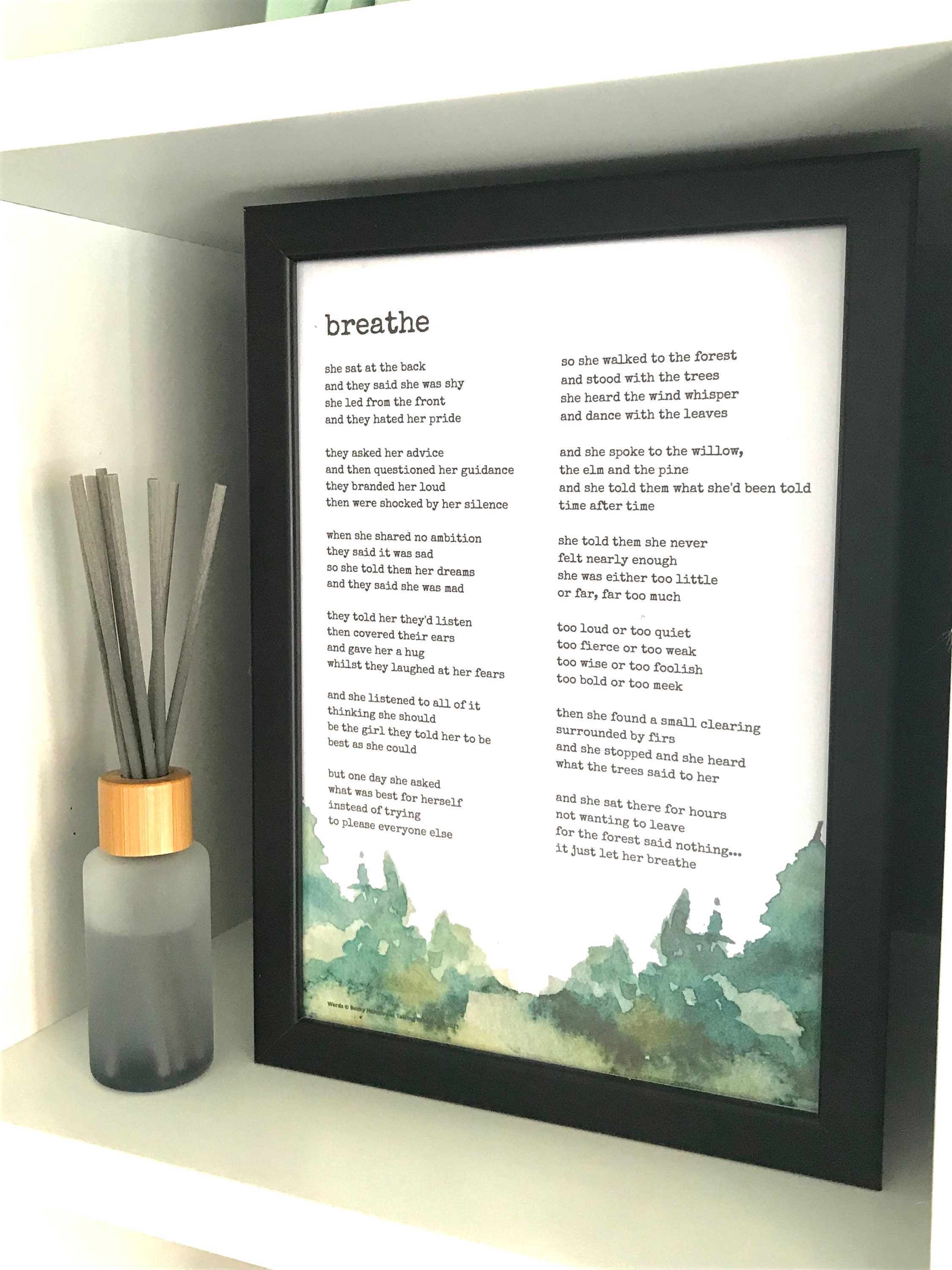 Breathe Original Poetry Print A4 digital Download - Etsy