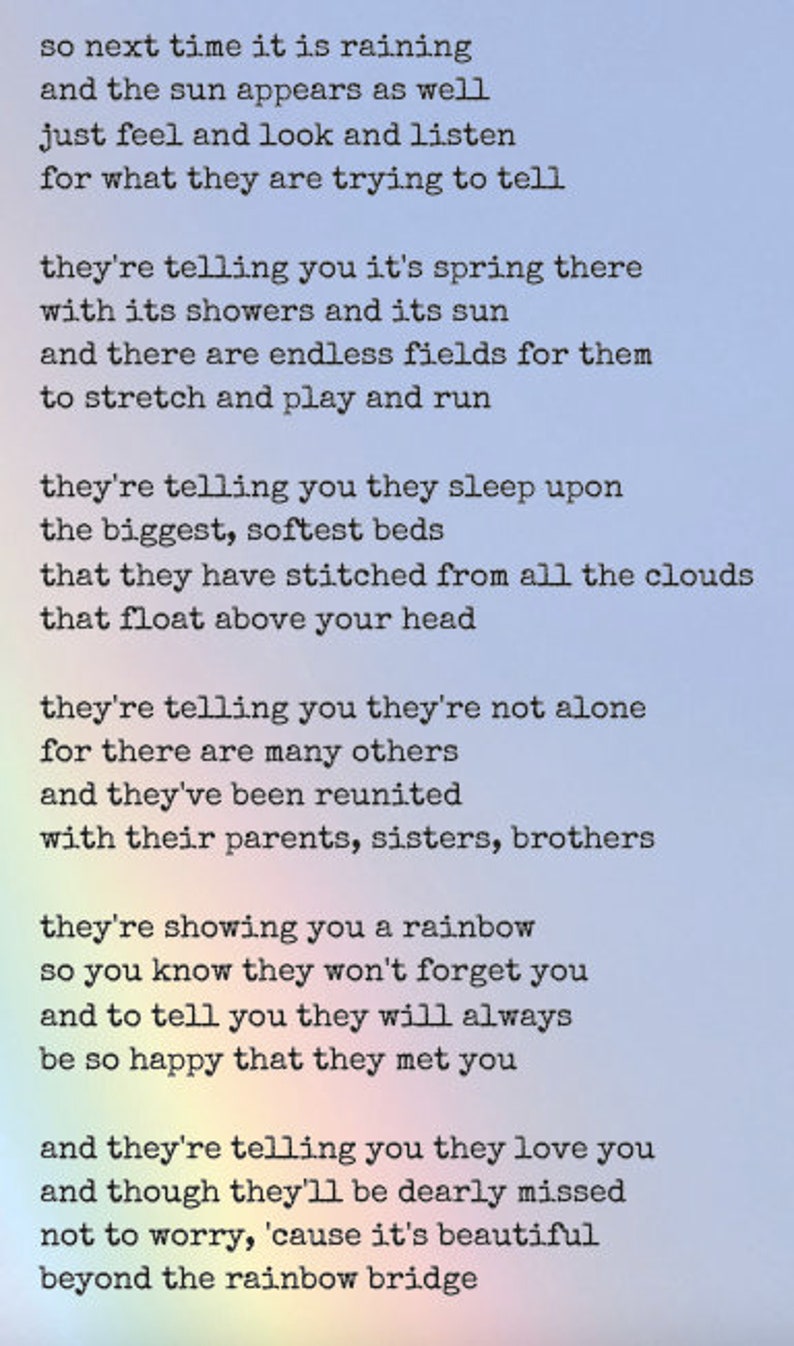 Goodbye - A4 Digital Download - Original Poetry Print for Pet Loss and ...