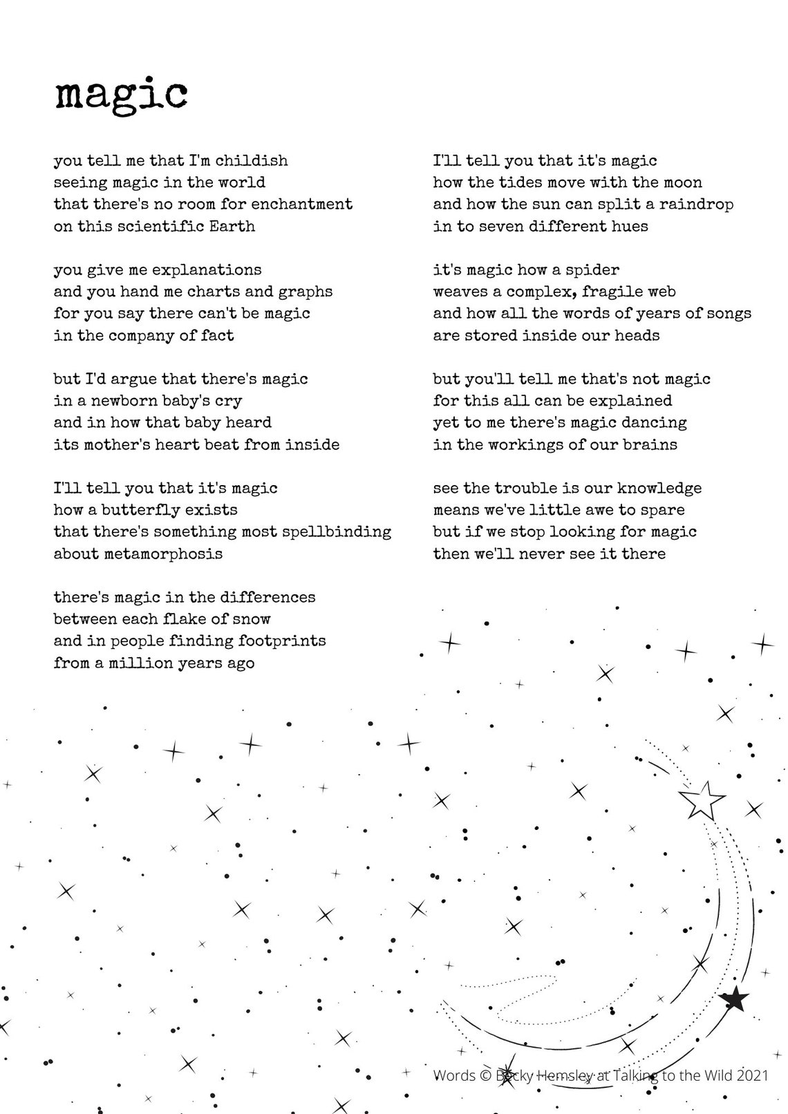 Magic - Original Poetry Print A4 (digital Download) - Etsy UK