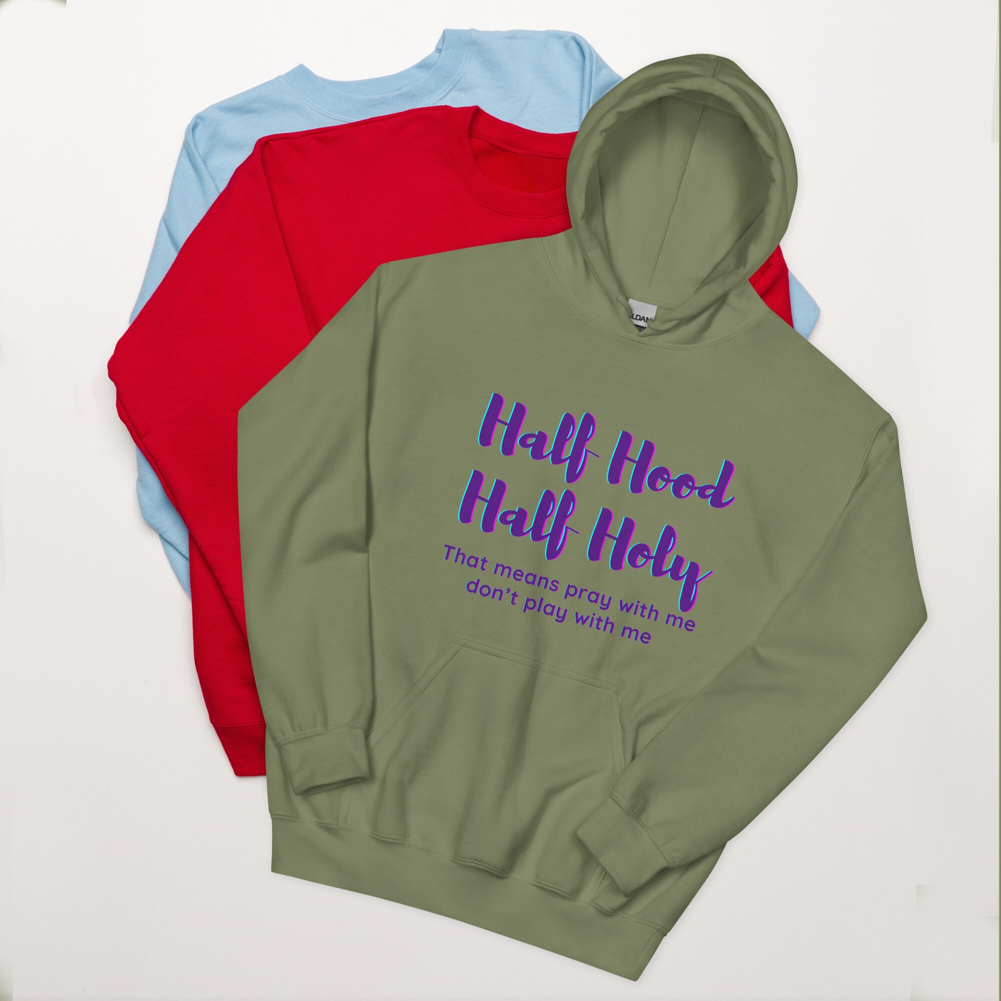 Half Hood Half Half Holy Unisex Hoodie - Etsy