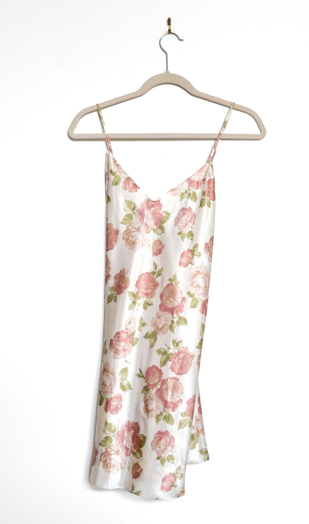 Vintage La Vie En Rose Slip Dress | Pink Rose Print Mini - Etsy