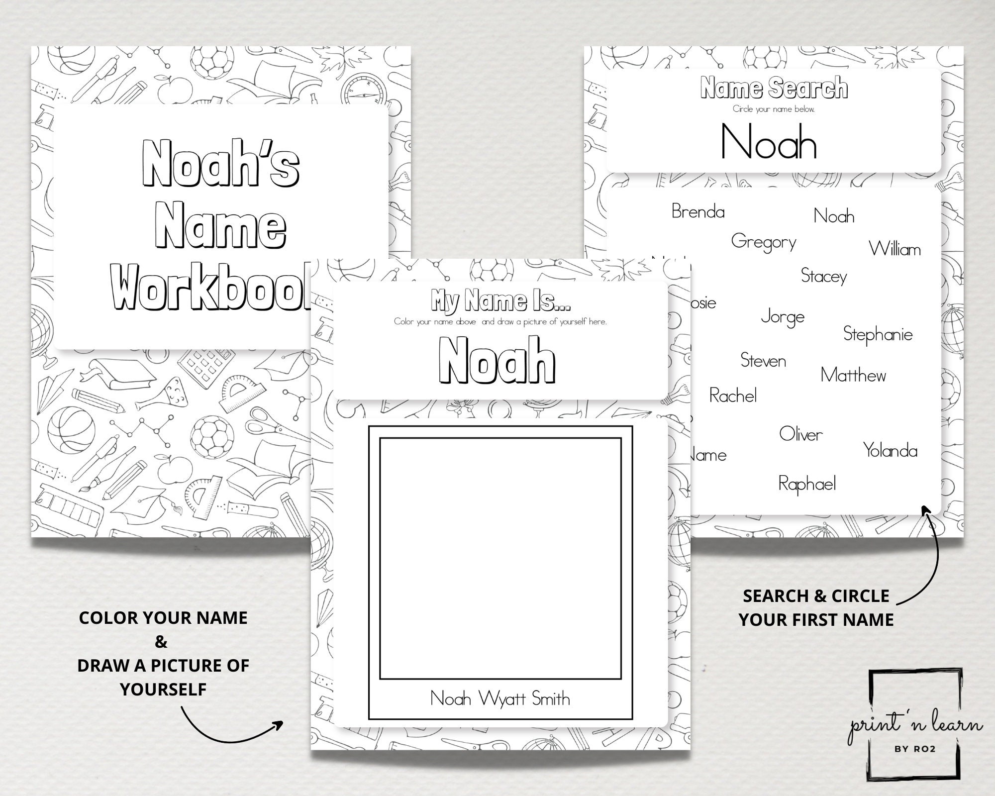 CUSTOM Name Tracing Packet, Handwriting Practice, Name Writing, Name ...