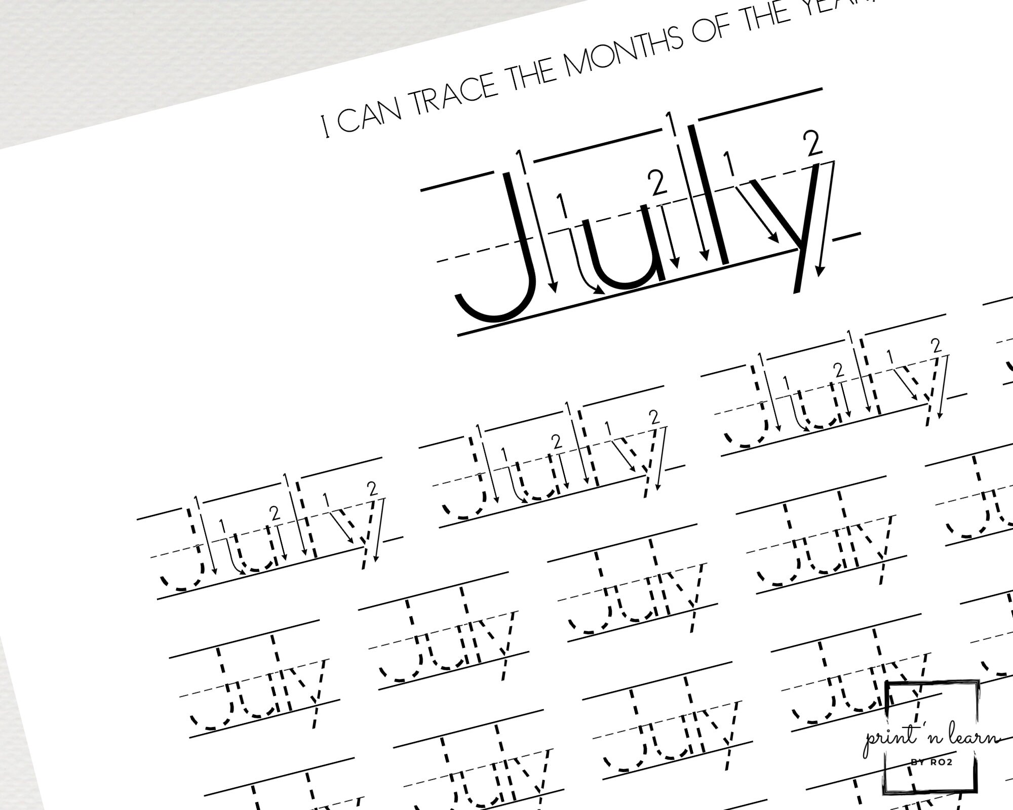 Months Tracing Packet, Handwriting Practice, Tracing Worksheets ...