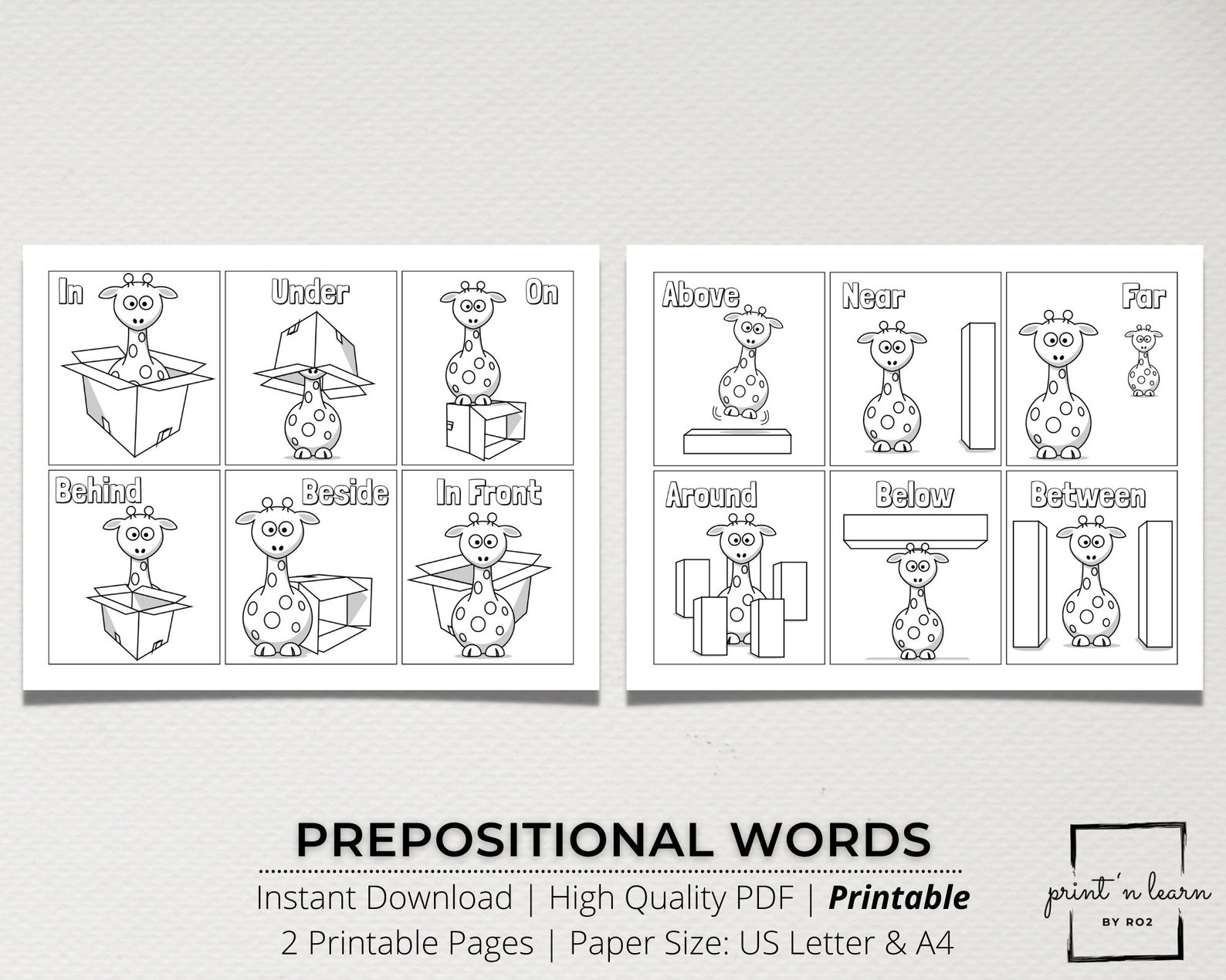 Prepositional Words, COLORING SHEETS, Prepositions Learning Practice ...