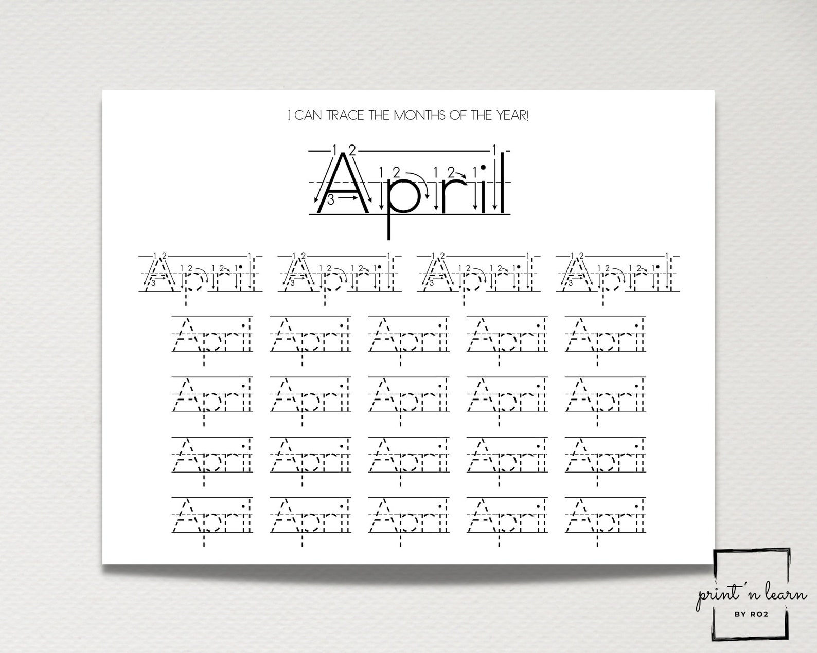 Months Tracing Packet, Handwriting Practice, Tracing Worksheets ...