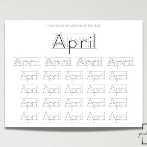 Months Tracing Packet, Handwriting Practice, Tracing Worksheets ...