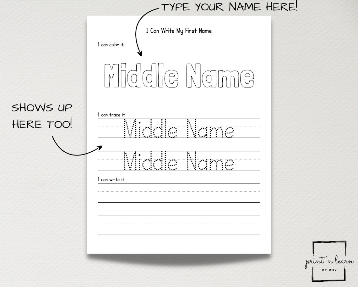 Custom Name Tracing Packet, Handwriting Practice, Name Writing, Name ...
