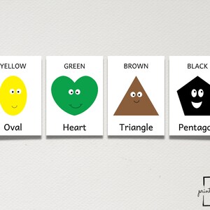 COLORS, Colors & Shapes Flashcards, Printable Prek Worksheets, Toddler ...