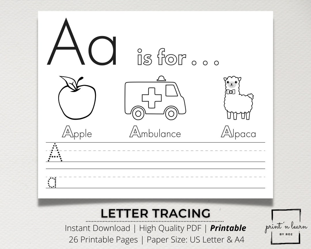 Alphabet Worksheet, Handwriting Practice, ABC Writing, Alphabet Tracing ...