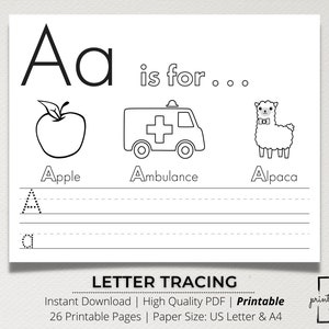 Alphabet Worksheet, Handwriting Practice, ABC Writing, Alphabet Tracing ...
