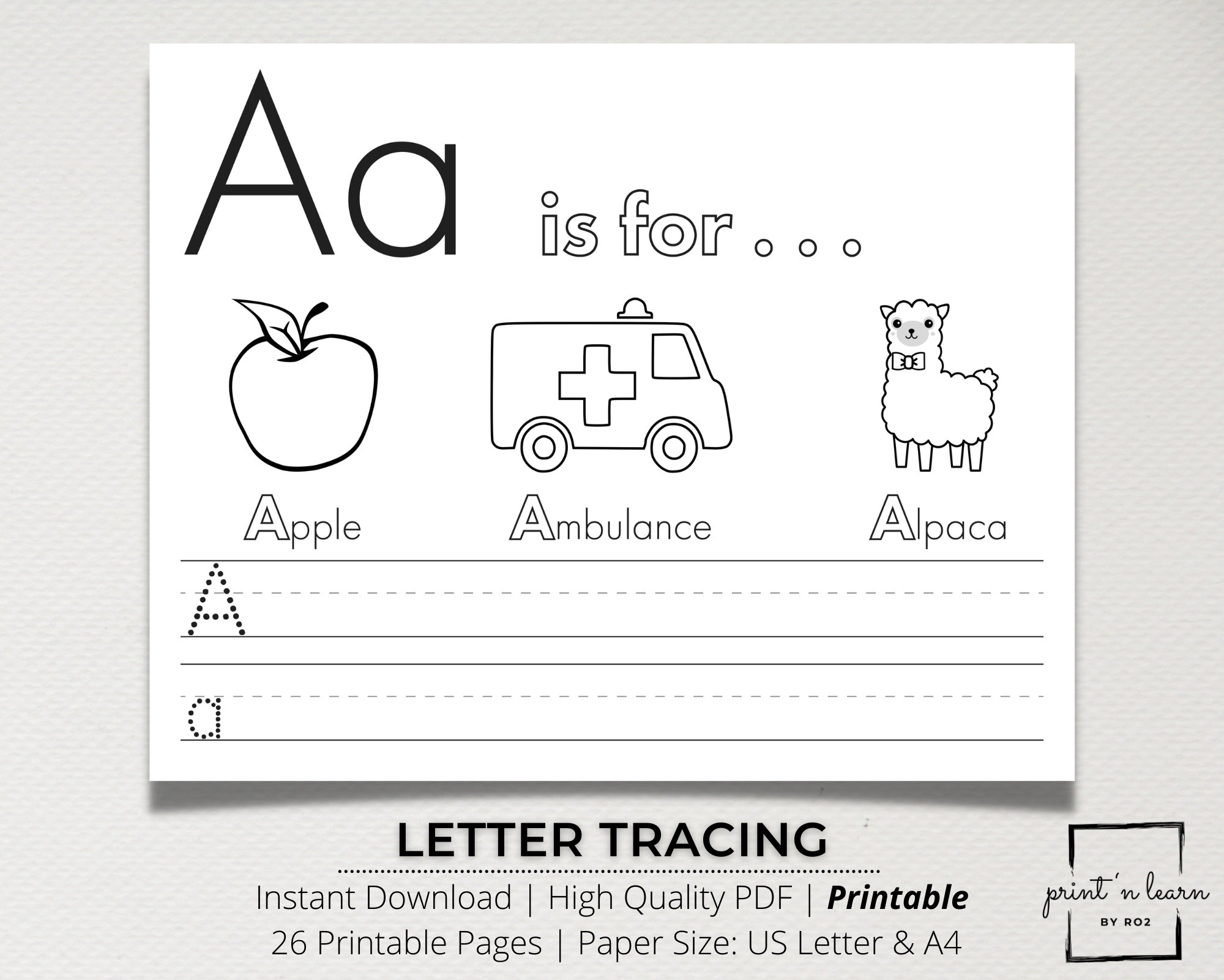 Alphabet Worksheet, Handwriting Practice, ABC Writing, Alphabet Tracing ...