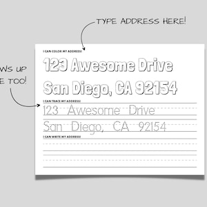 Address Tracing Sheet, I Know My Address, Address Worksheet, Address ...