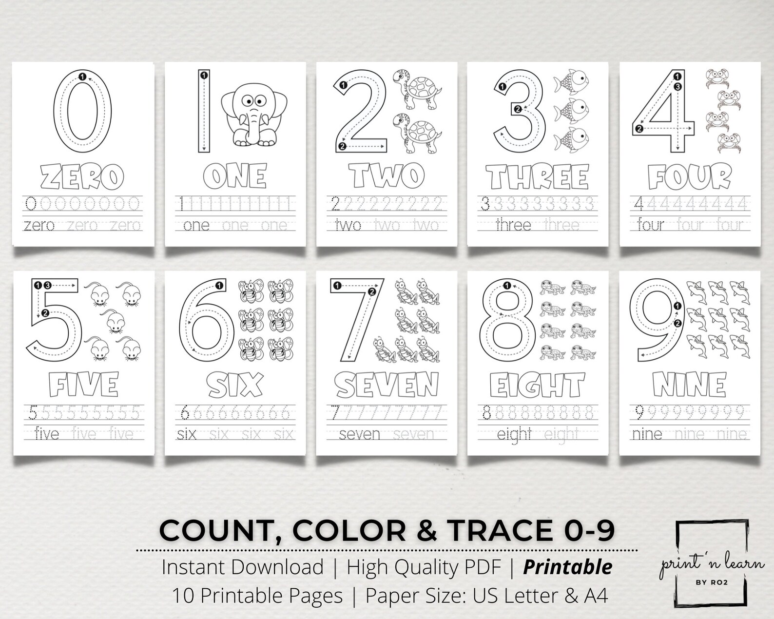 Numbers Worksheet, Handwriting Practice, Number Writing, Number Tracing ...