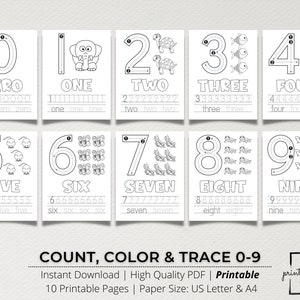 Numbers Worksheet, Handwriting Practice, Number Writing, Number Tracing ...