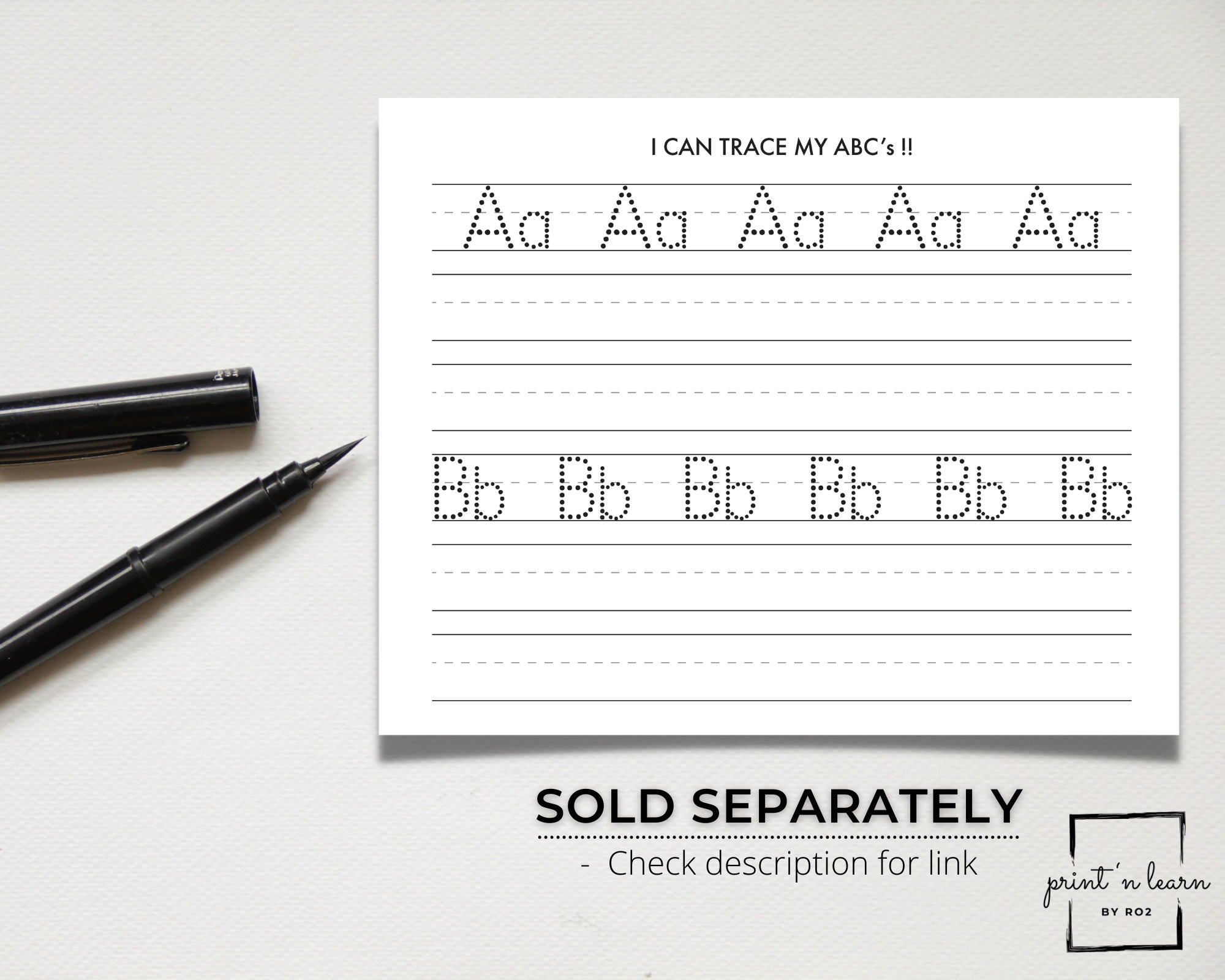 Alphabet Worksheet Handwriting Practice ABC Writing - Etsy