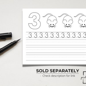 Number Tracing Sheet, Handwriting Practice, Number Writing, Number ...