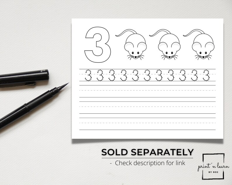 Number Tracing Sheet, Handwriting Practice, Number Writing, Number ...