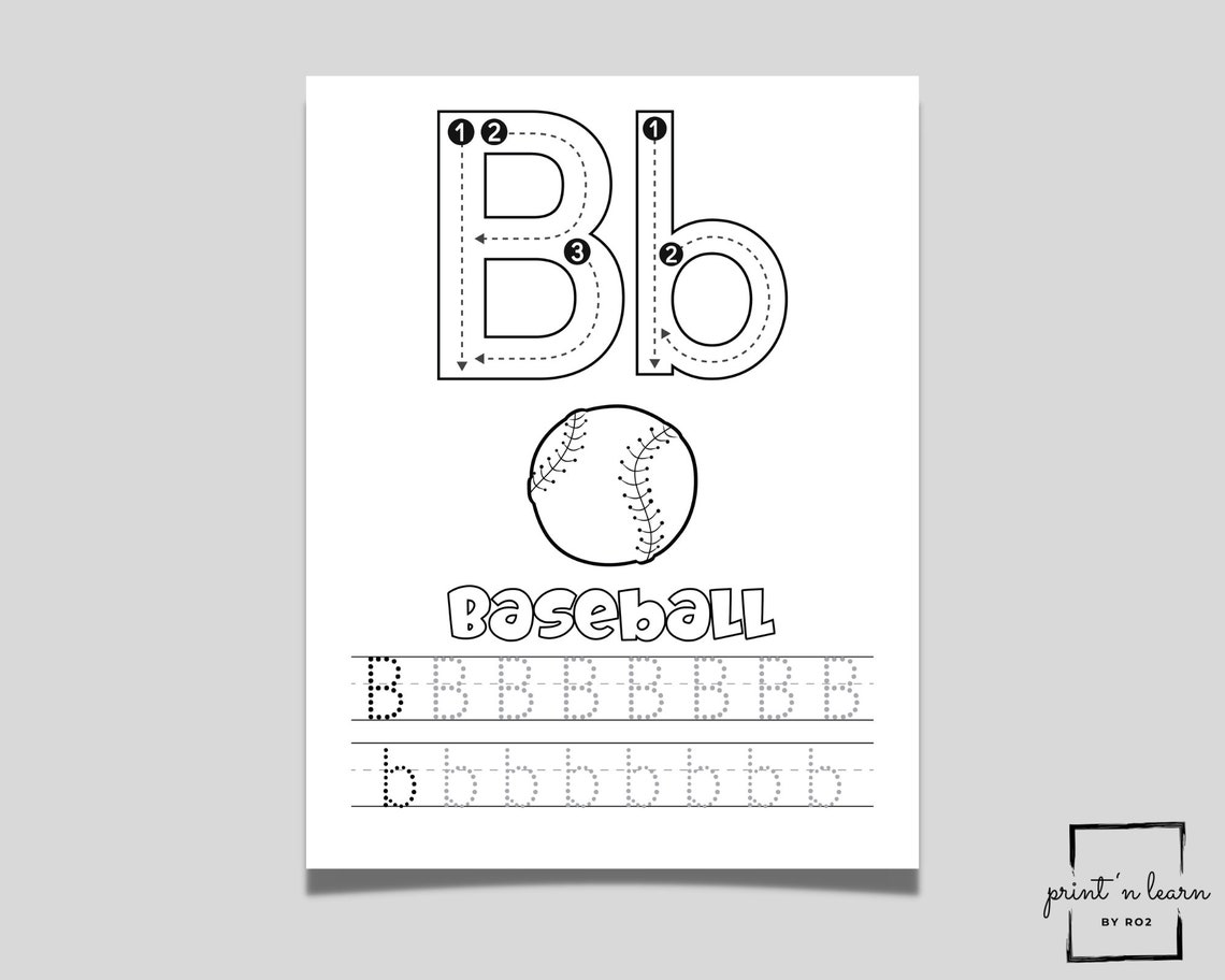 Alphabet Worksheet Handwriting Practice ABC Writing - Etsy