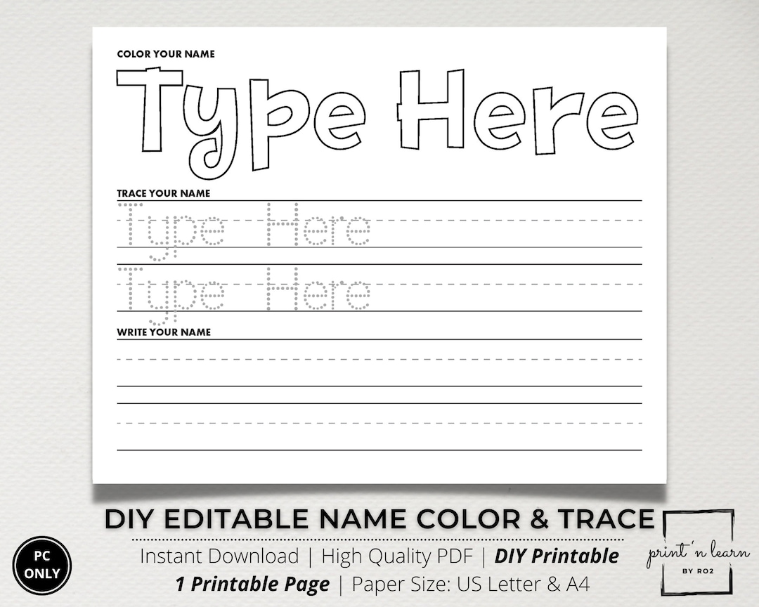 Custom Name Tracing Sheet, Handwriting Practice, Name Writing, Name ...
