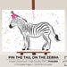 Pin the Tail on the Zebra, Party Animals Decor, Jungle Animals Decor ...