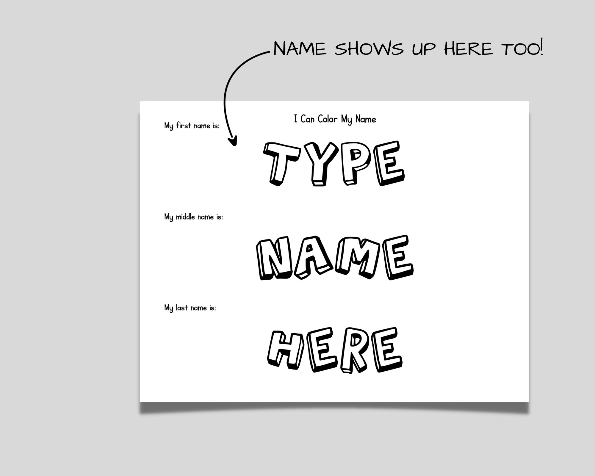 Custom Name Tracing Packet, Handwriting Practice, Name Writing, Name ...