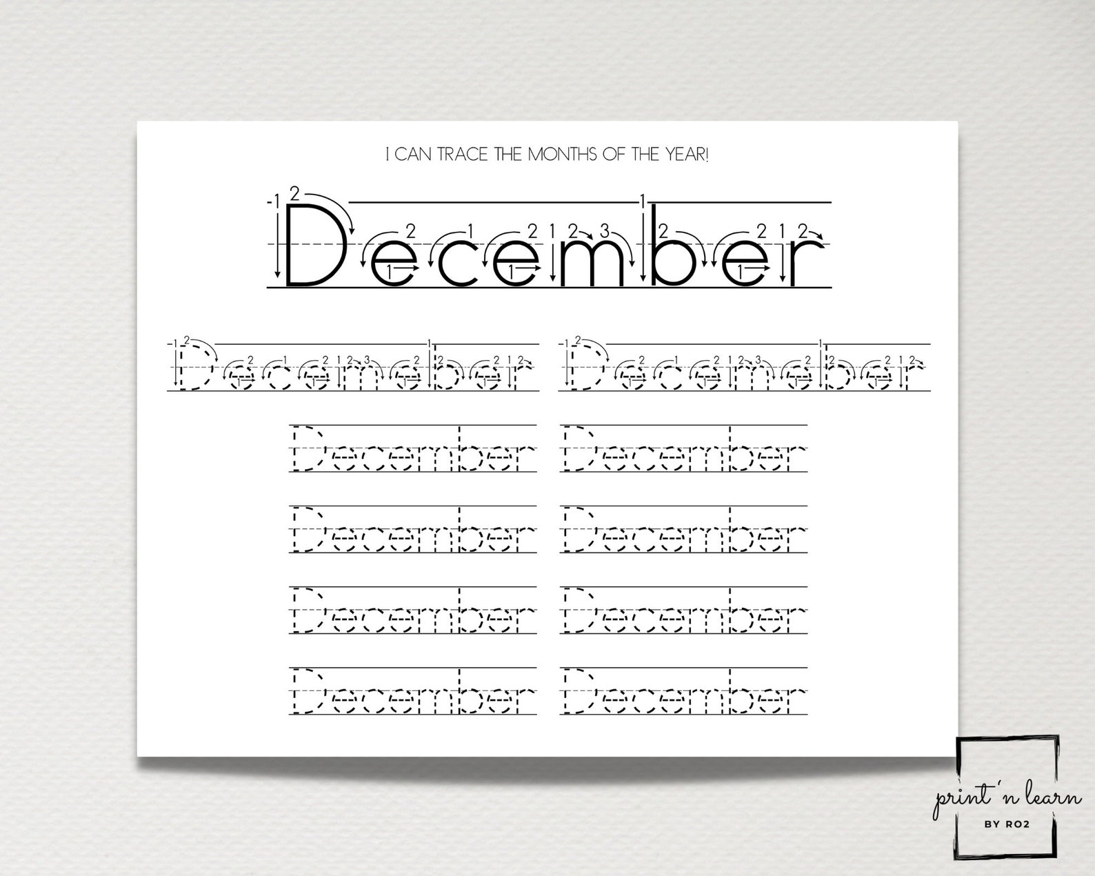 Months Tracing Packet, Handwriting Practice, Tracing Worksheets ...