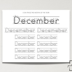 Months Tracing Packet, Handwriting Practice, Tracing Worksheets ...