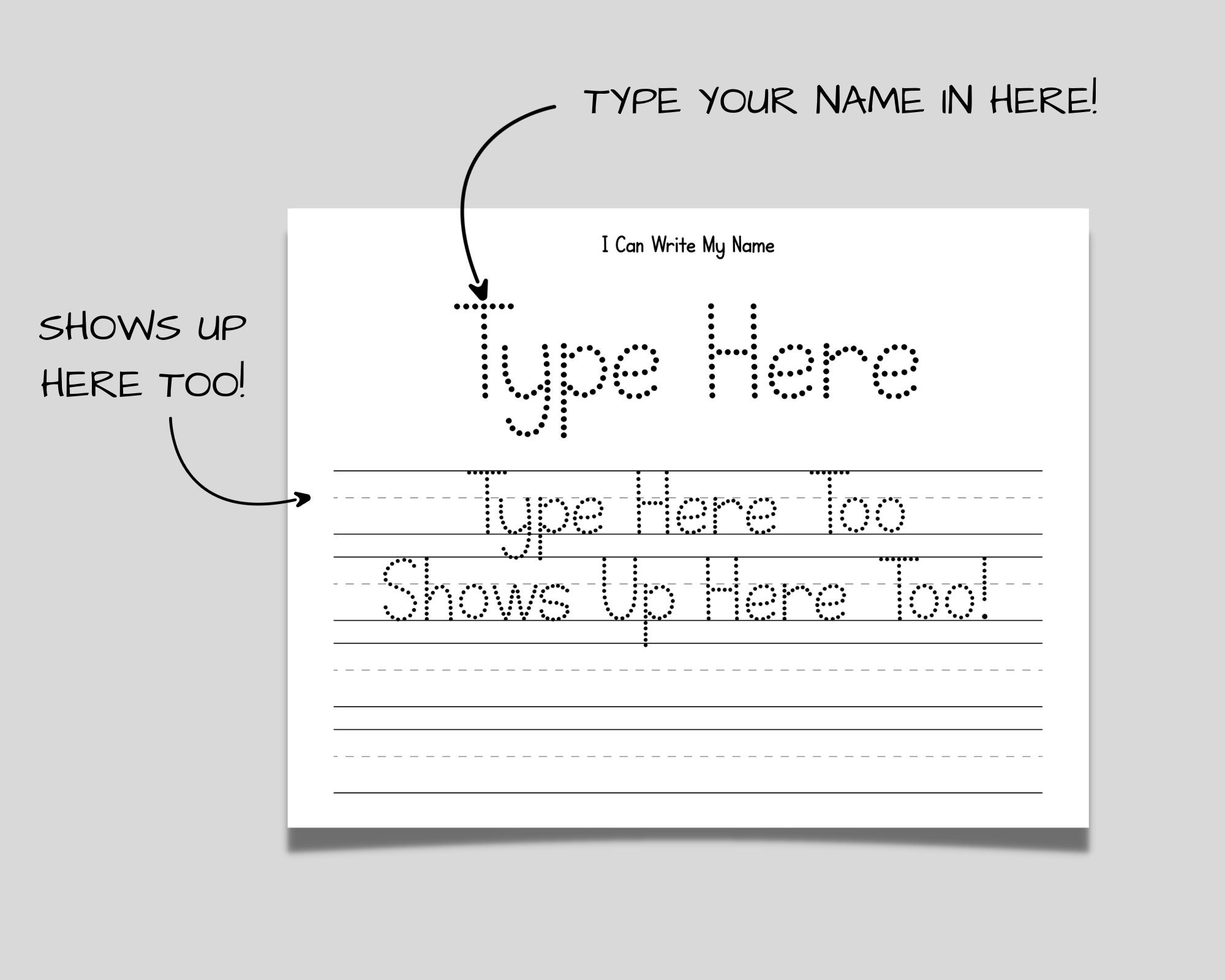 Custom Name Tracing Packet, Handwriting Practice, Name Writing, Name ...