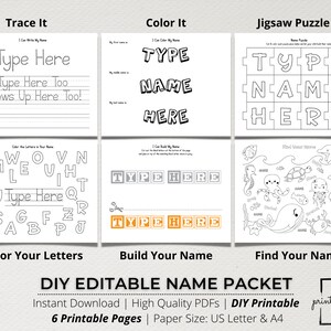 Custom Name Tracing Packet, Handwriting Practice, Name Writing, Name ...