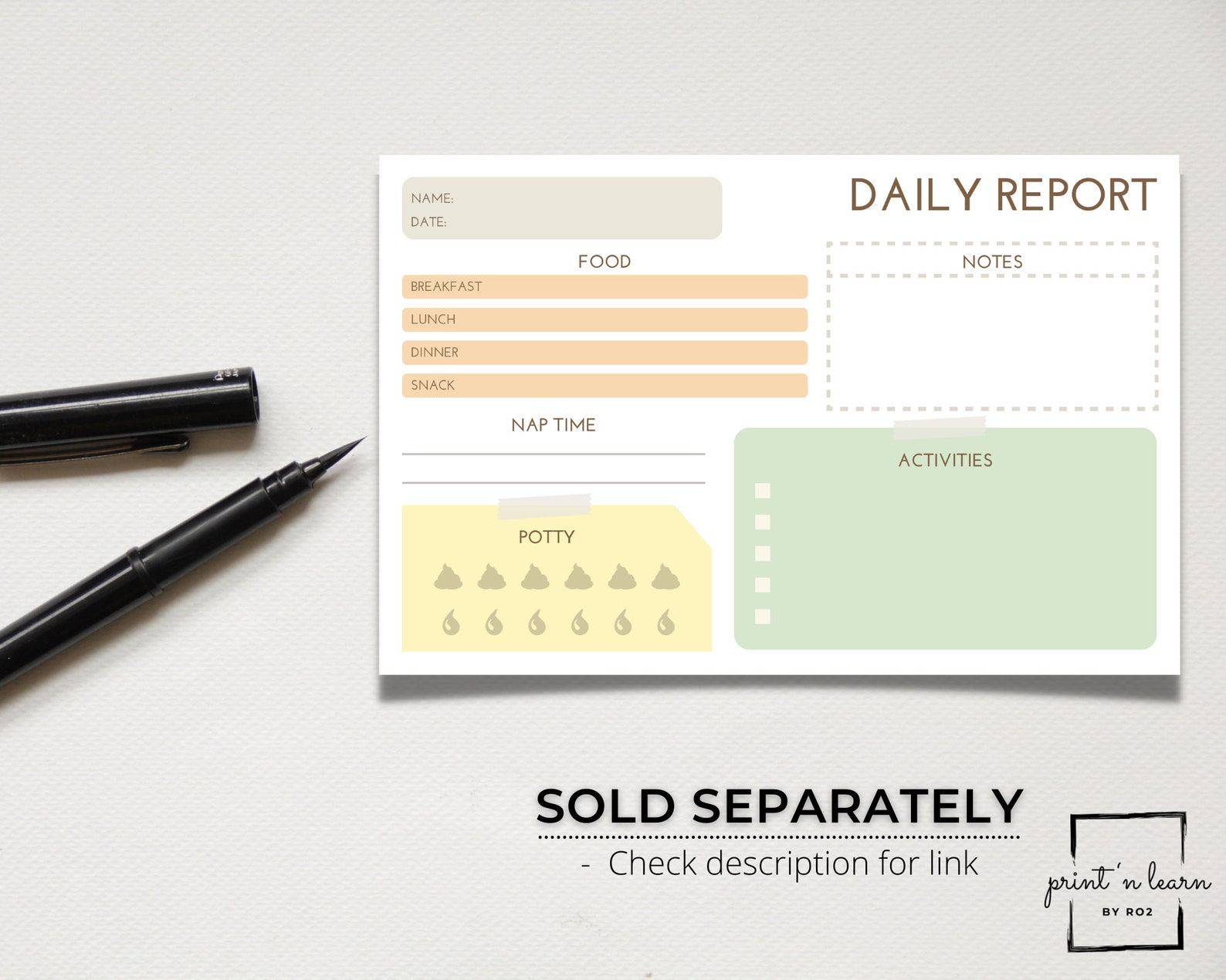 Toddler Daily Log Template, Daily Report, Toddler Report, Daycare ...
