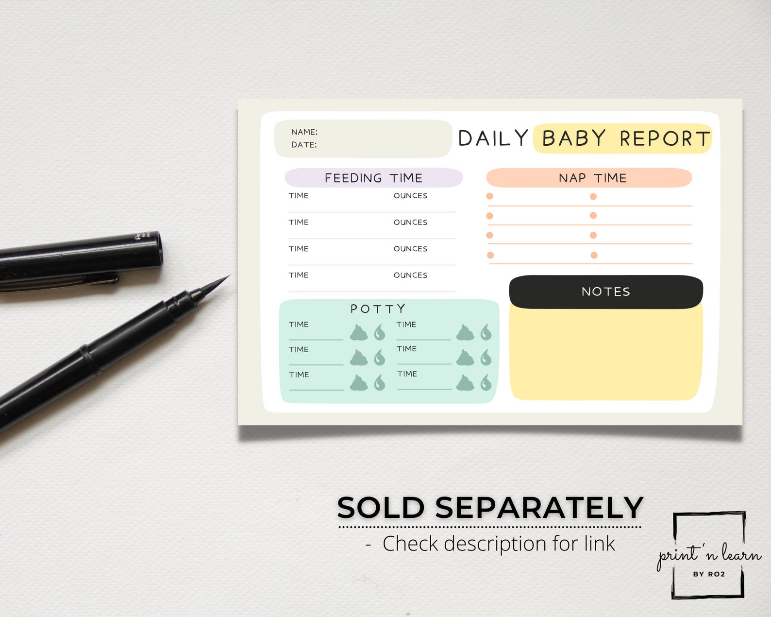 Toddler Daily Log Template, Daily Report, Toddler Report, Daycare ...