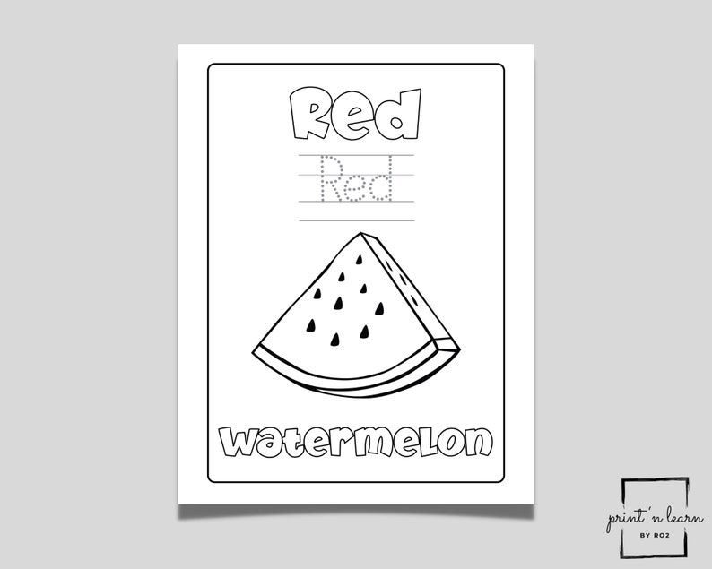 COLORS, Handwriting Practice, Printable Prek Worksheets, Toddler ...