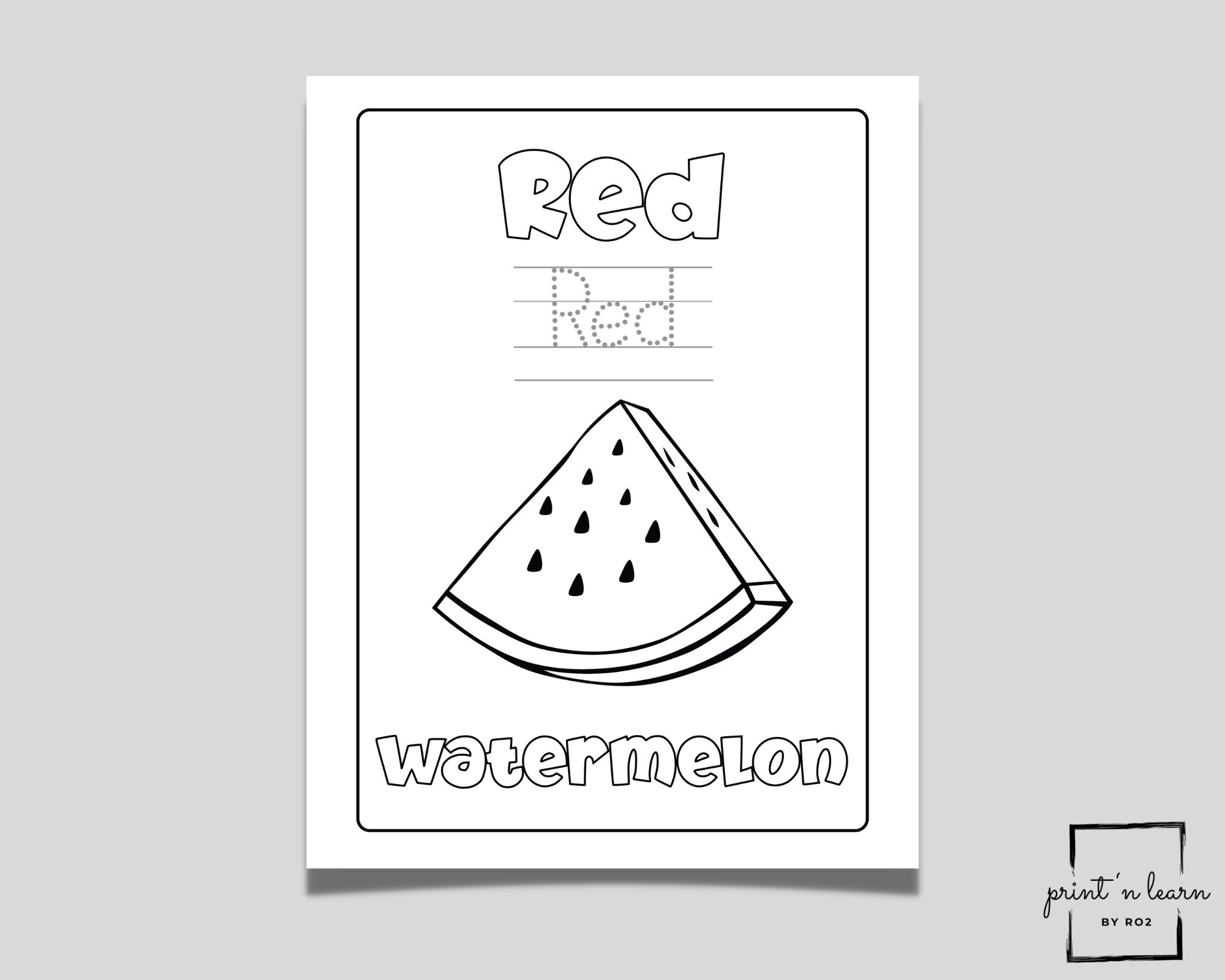 COLORS Handwriting Practice Printable Prek Worksheets - Etsy