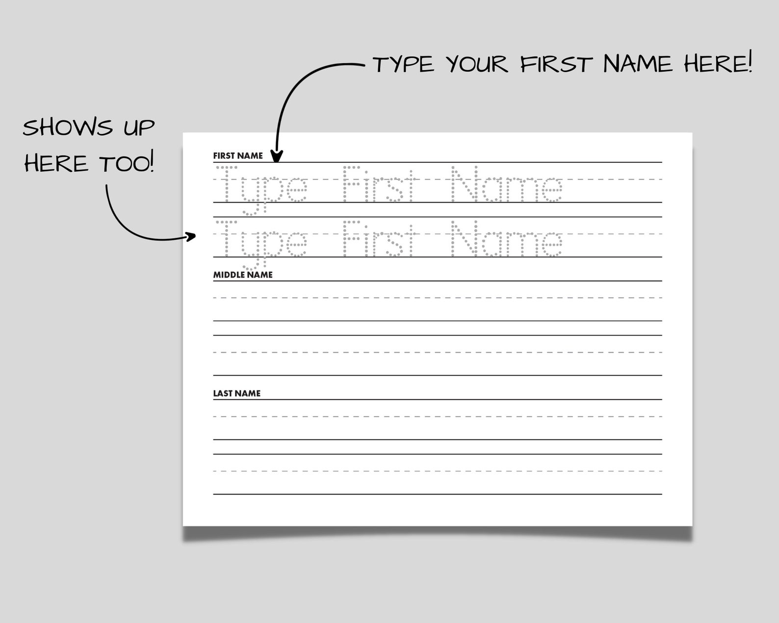 Custom Name Tracing Sheet, Handwriting Practice, Name Writing, Name ...