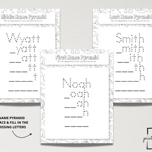 CUSTOM Name Tracing Packet, Handwriting Practice, Name Writing, Name ...