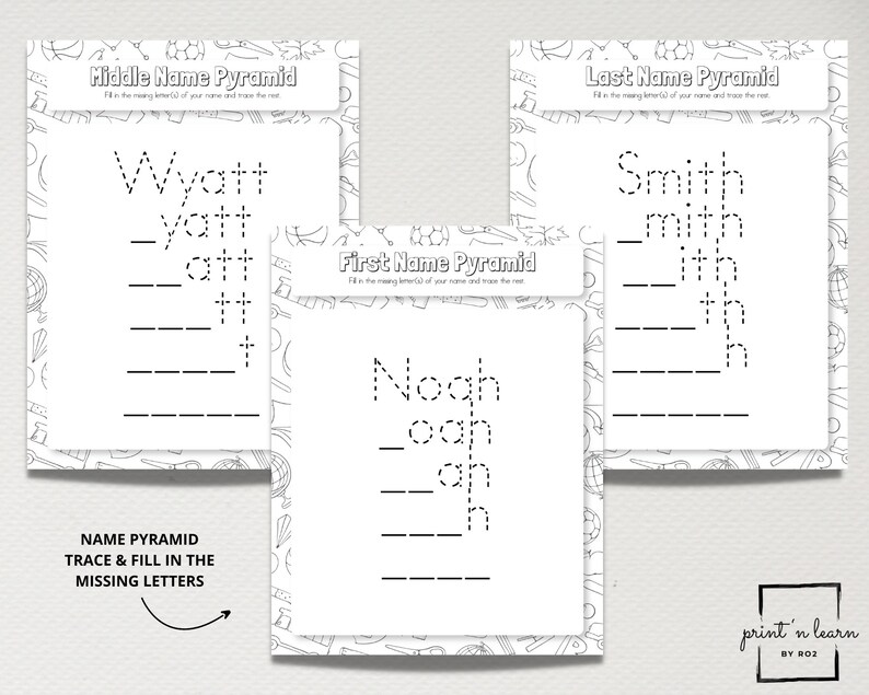 CUSTOM Name Tracing Packet, Handwriting Practice, Name Writing, Name ...