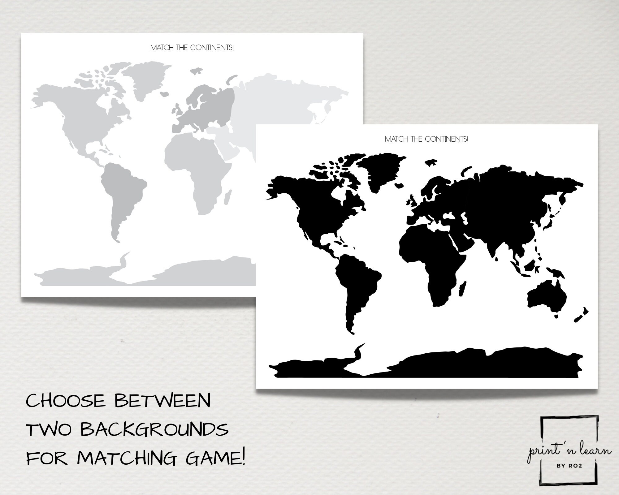 Continents Bundle, Flashcards, Matching, Coloring Pages, Homeschool ...