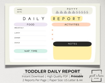 Baby Daily Log Template, Baby Daily Report, Baby Report, Baby Tracker ...