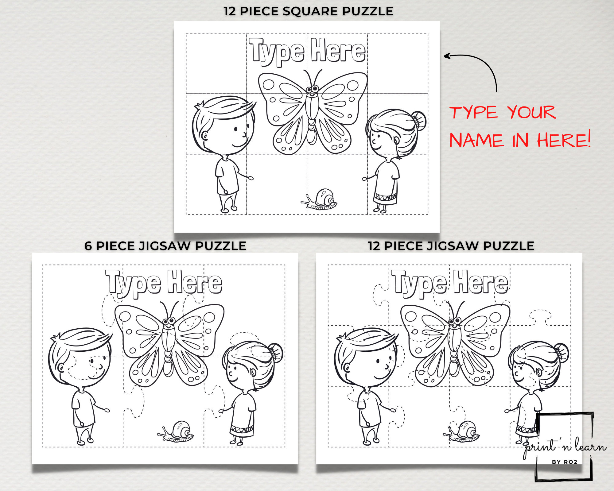 Custom Name Puzzles Arts and Crafts Name Worksheet Editable - Etsy
