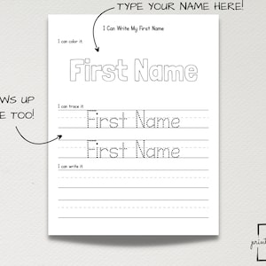 Custom Name Tracing Packet, Handwriting Practice, Name Writing, Name ...