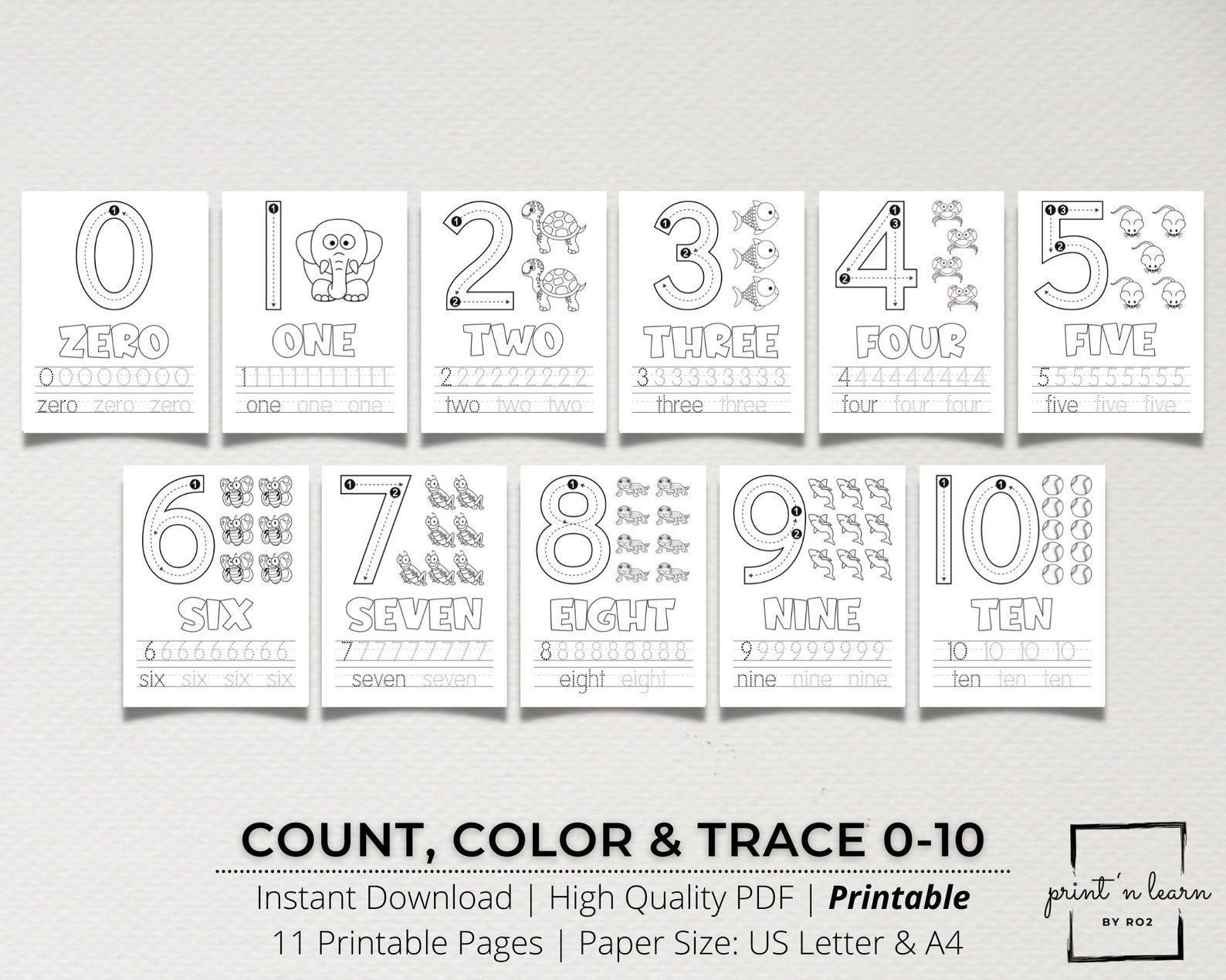 Numbers Worksheet, Handwriting Practice, Number Writing, Number Tracing ...