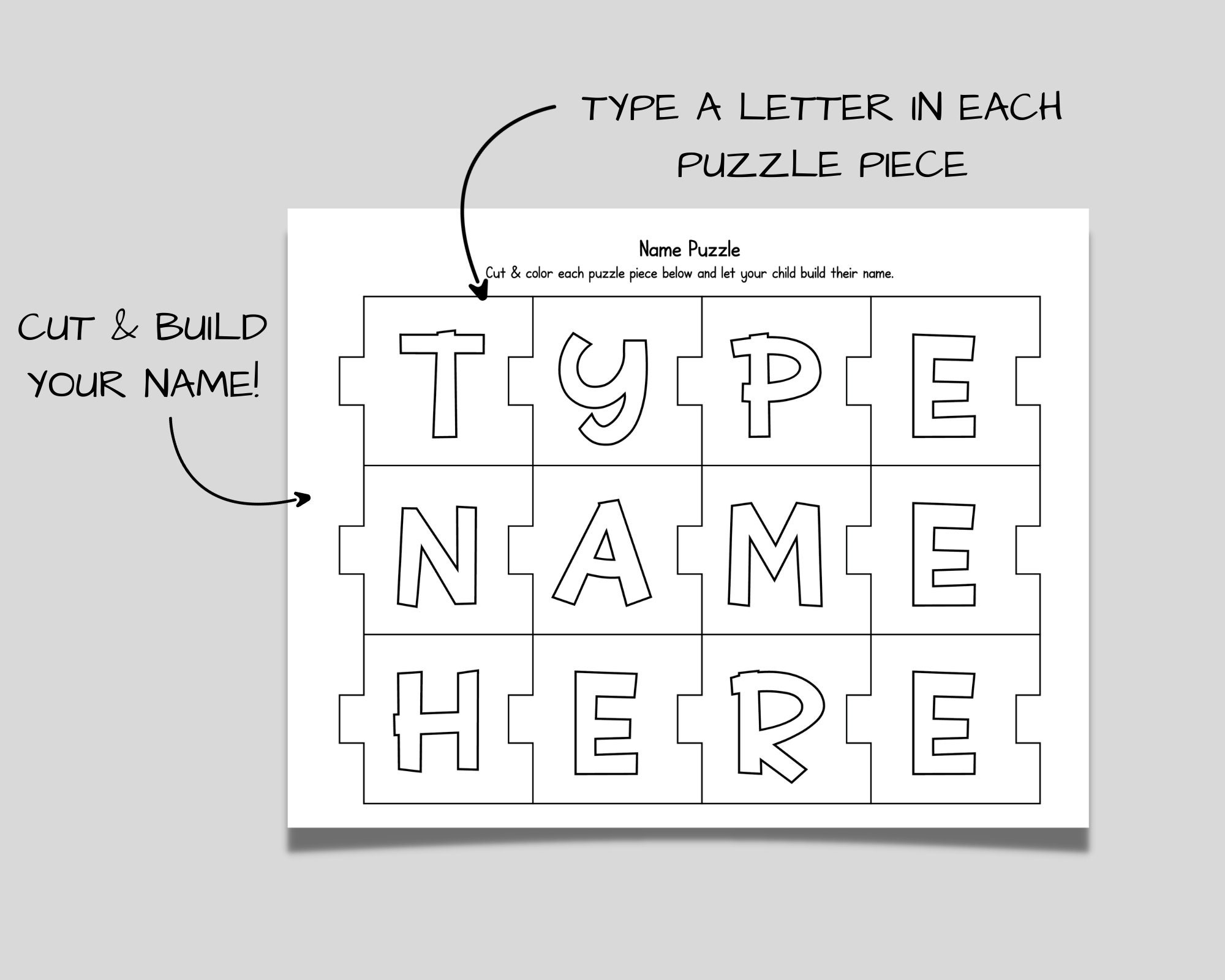 Custom Name Tracing Packet, Handwriting Practice, Name Writing, Name ...