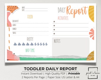 Baby Daily Log Template, Baby Daily Report, Baby Report, Baby Tracker ...