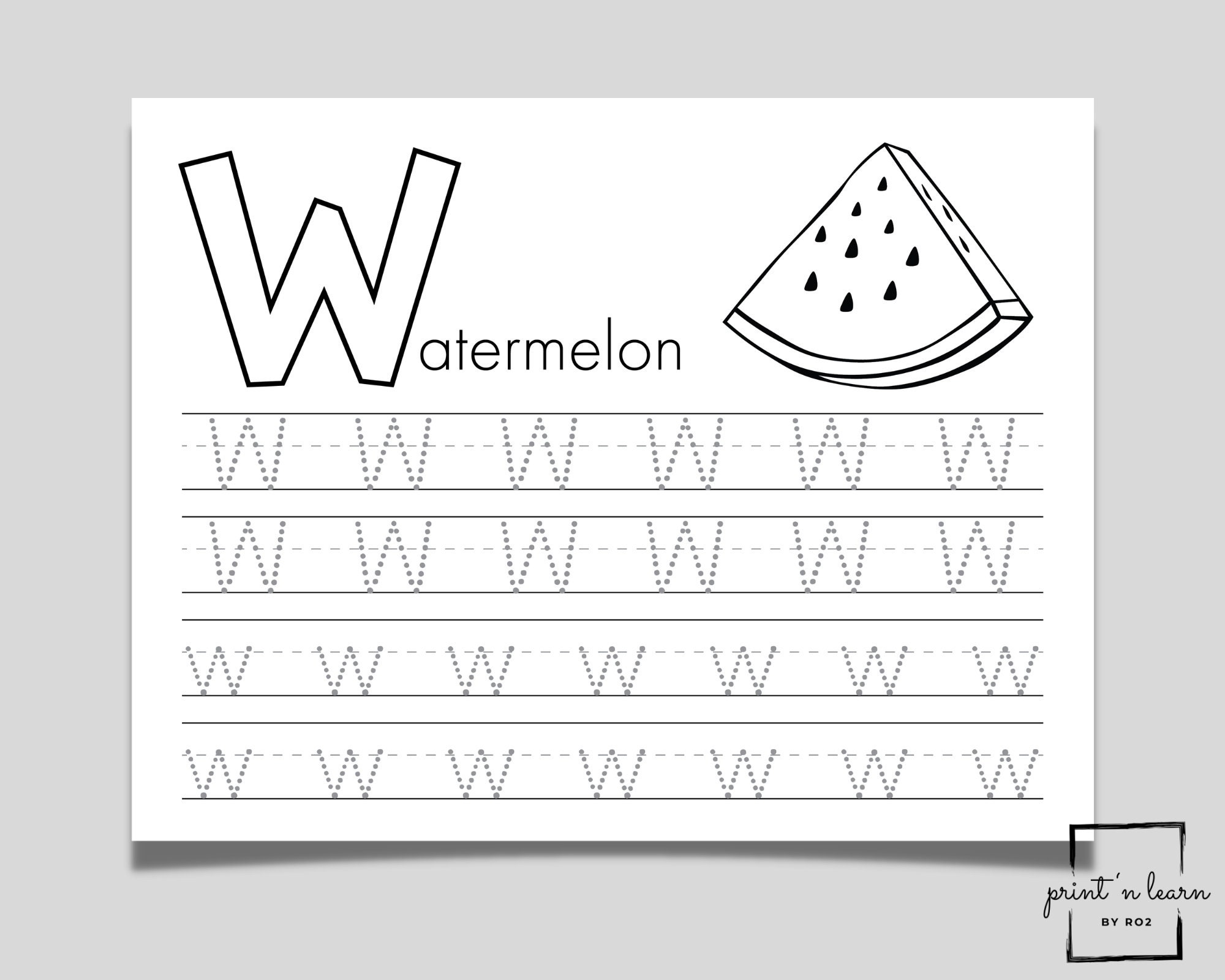 Food Alphabet Worksheet, Handwriting Practice, ABC Writing, Alphabet ...