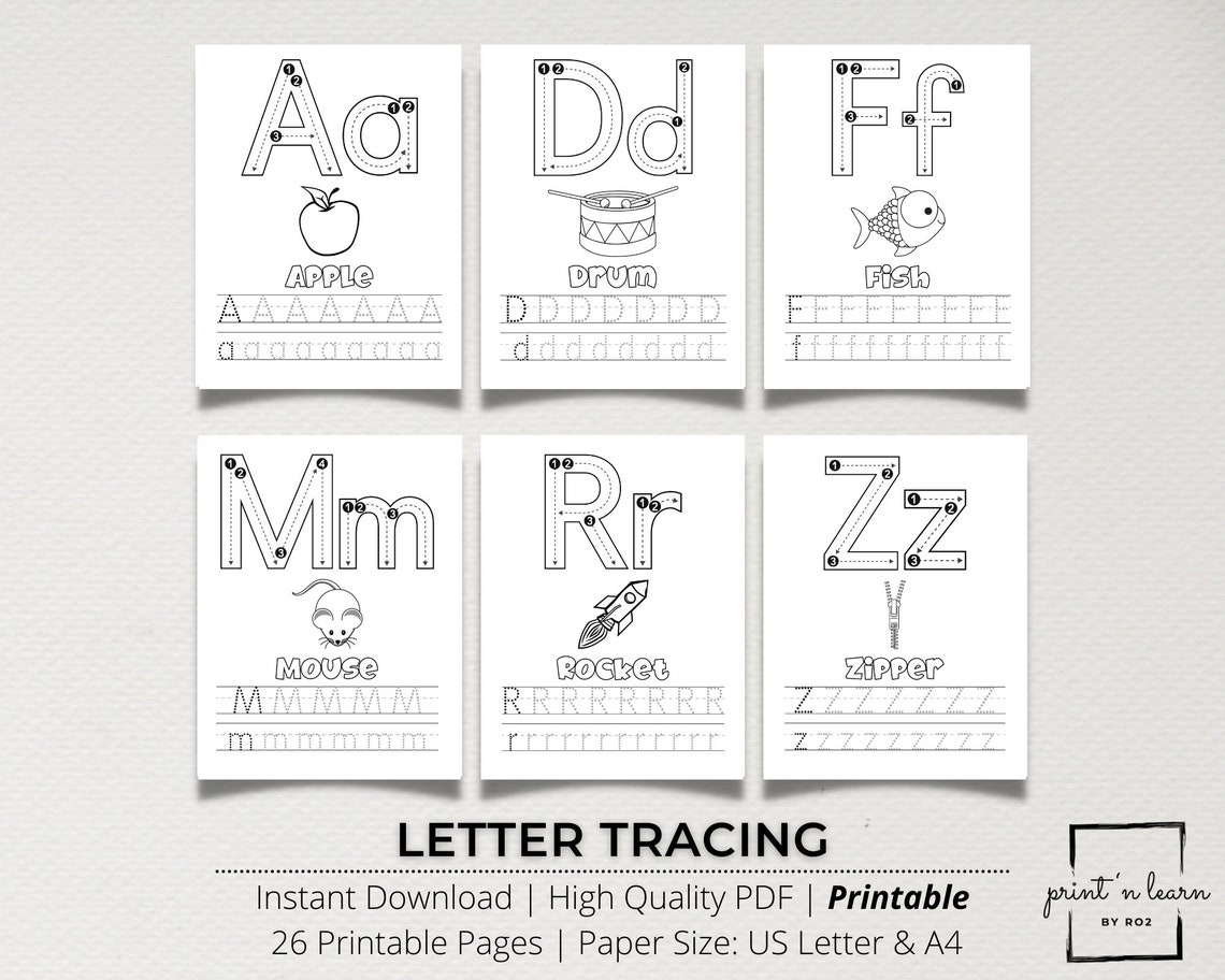 Alphabet Worksheet, Handwriting Practice, ABC Writing, Alphabet Tracing ...