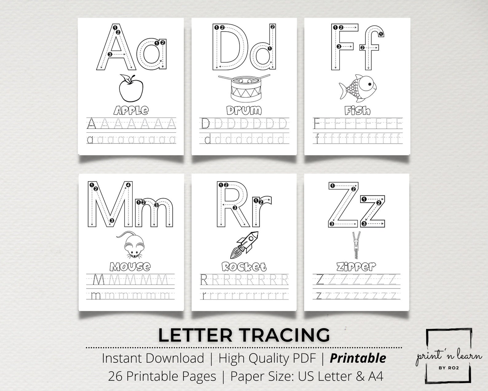 Alphabet Worksheet, Handwriting Practice, ABC Writing, Alphabet Tracing ...