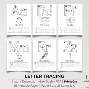 Alphabet Worksheet, Handwriting Practice, ABC Writing, Alphabet Tracing ...